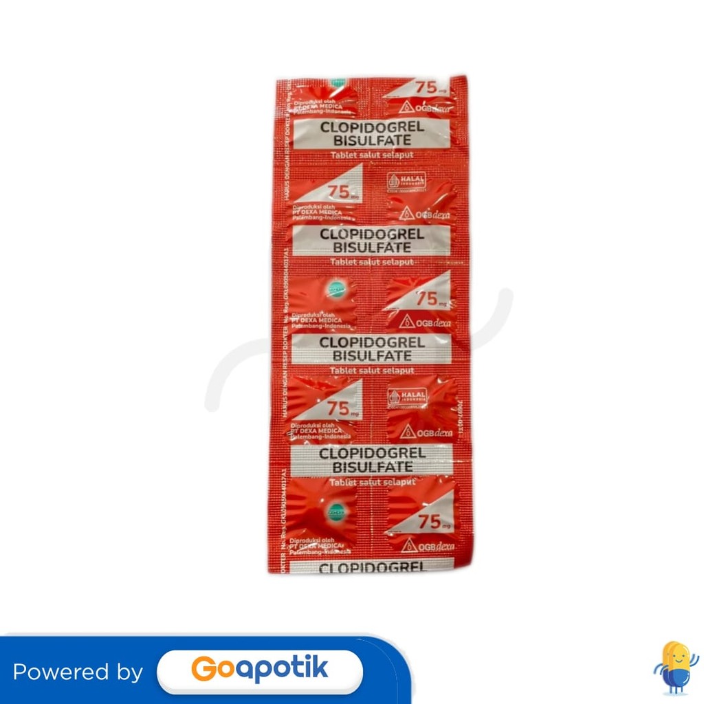 Jual Clopidogrel Ogb Dexa Medica 75 Mg Strip 10 Tablet | Shopee Indonesia