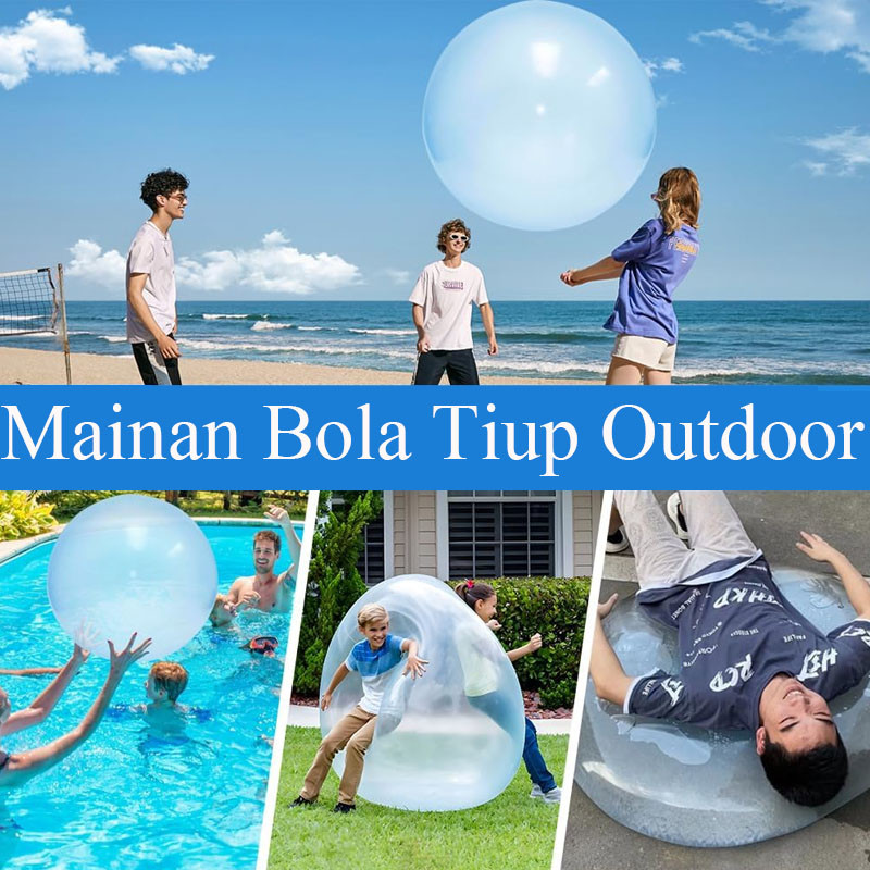 Jual NEW 80CM Mainan Bola Jelly Tiup Isi Air Balon Gelembung Besar ...