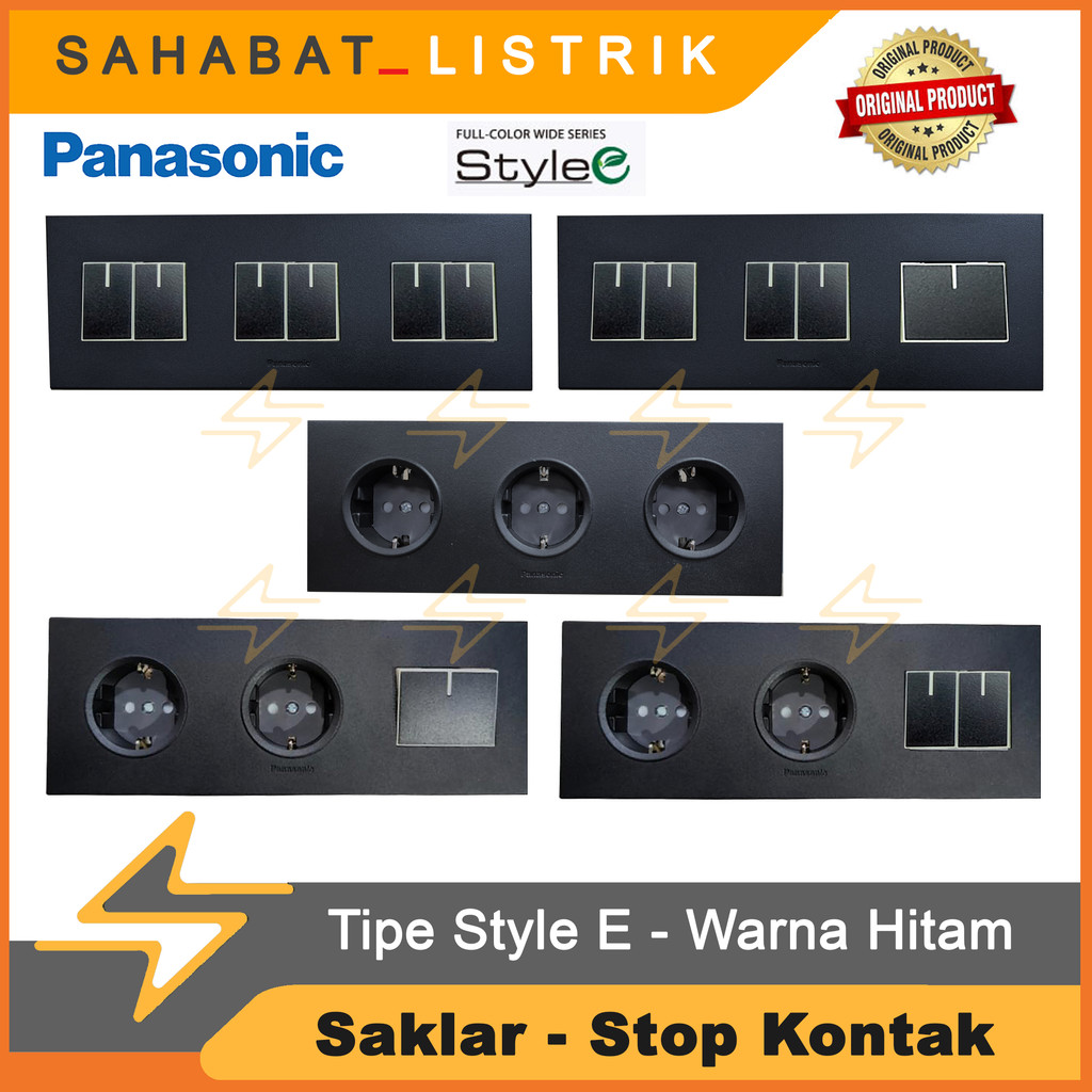 Jual PANASONIC STYLE E HITAM SAKLAR ENGKEL SERI / STOP KONTAK / HOTEL ...