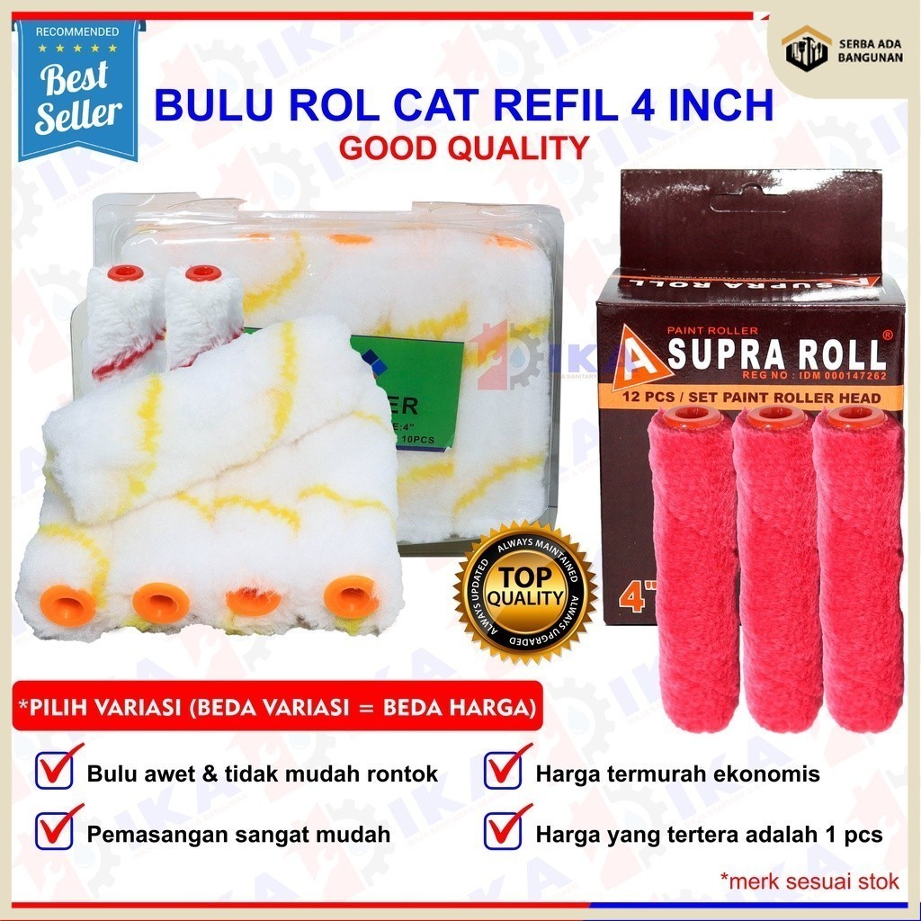 Jual SAB Bulu Roll Kapal Refill 4 Inch / Isi Kuas Roll Kapal Kecil 4 ...