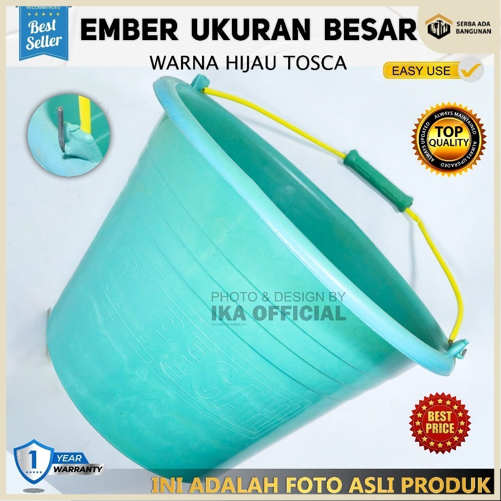 Jual SAB Ember Plastik WARNA JUMBO BESAR & KECIL TOSCA HIJAU Ember Cor ...