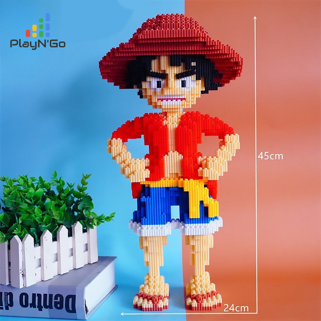 Jual Original Nano Blocks ONE PIECE LUFFY STRAW HATS 3D Model BIG ...