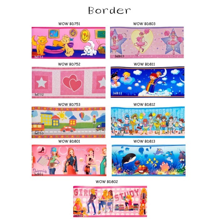 Jual Wallpaper Dinding WOW Border 17cmx5m Bahan Vinyl-1 | Shopee Indonesia