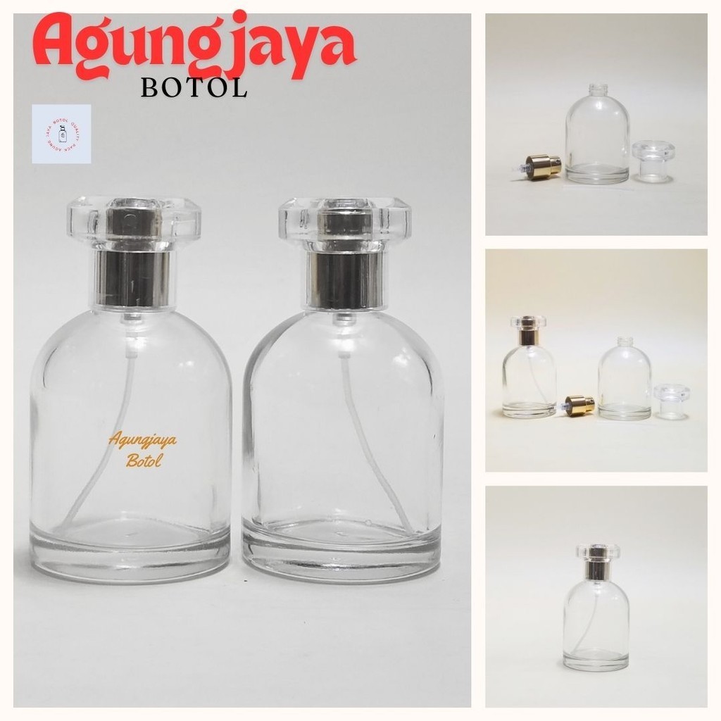 Jual Botol Parfum Kaca 50 ml Labor Screw Trans / Botol Parfum Kosong ...