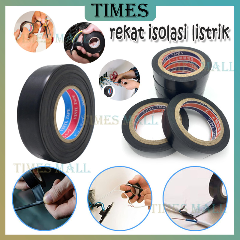 Jual Isolasi Listrik Hitam 5 Meter Lebar 1.6cm Lakban Tape PVC Kuat ...