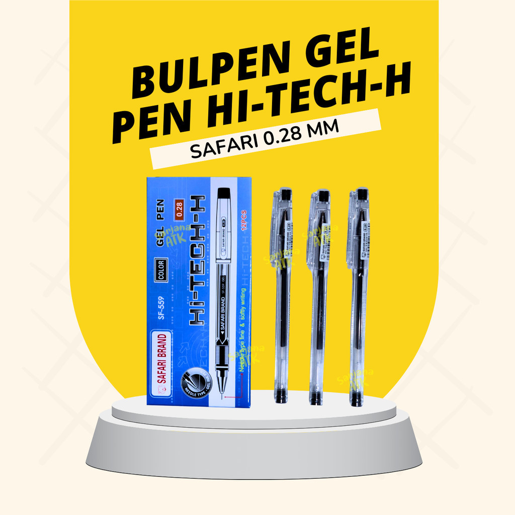 Jual (12 pcs) Ballpoint / Bulpen / Pulpen Gel Pen Safari Hi-Tech-h 0 ...