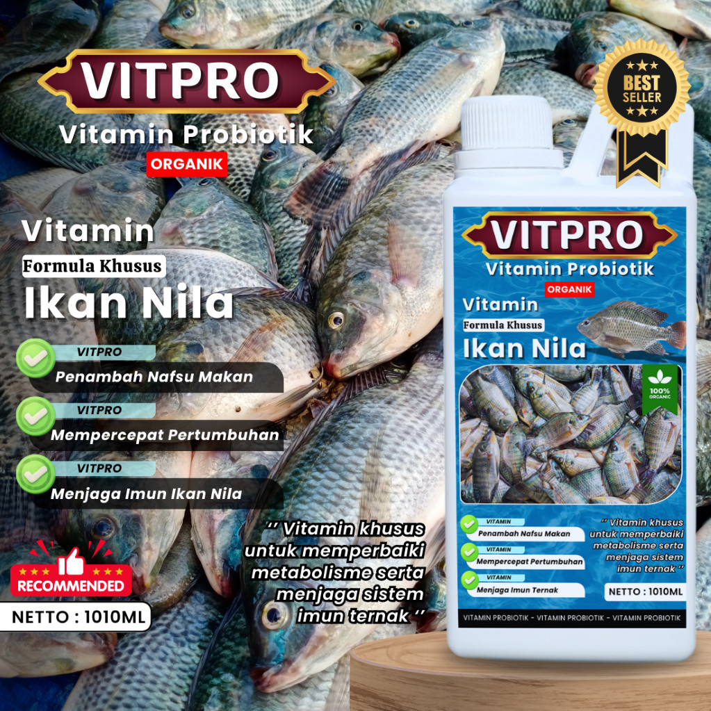 Jual VITPRO Ikan Nila (1010ml) I Vitamin Penggemuk Ikan I Vitamin Penambah Nafsu Makan Ikan L ...