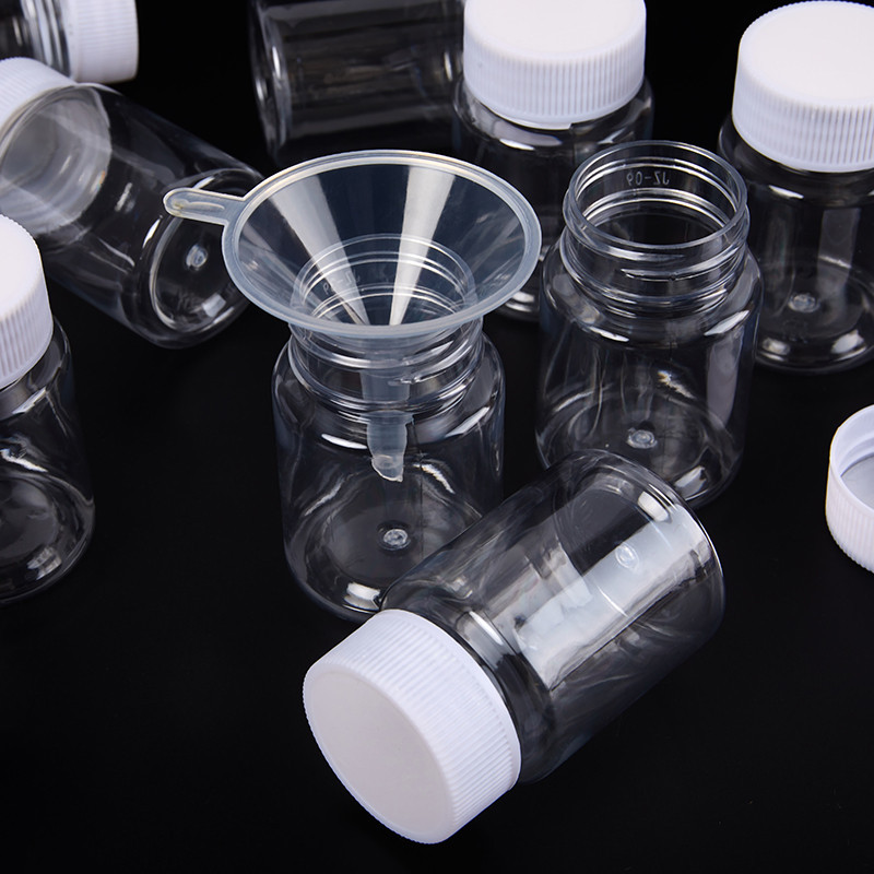 Jual 10PCS Plastic PET Clear Empty Seal Bottles Solid Powder Medicine ...