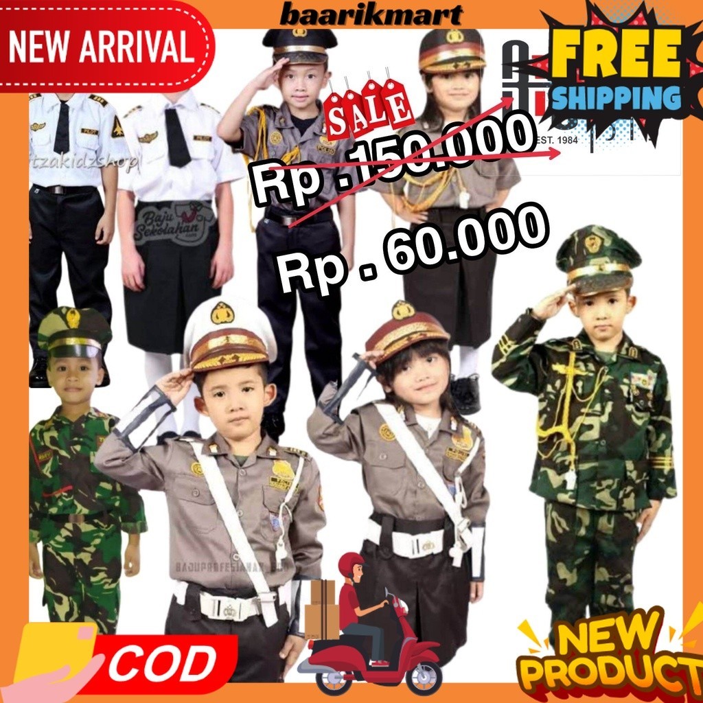 Jual brm PROFESI Seragam profesi polantas TNIPILOT anak tkbaju polisi ...