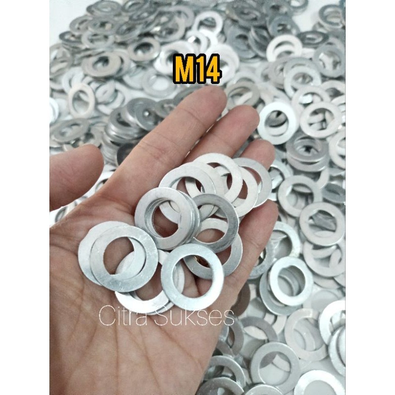 Jual [ SATUAN ] RING oli Besar aluminium M14 / Ring aluminium M14 ...