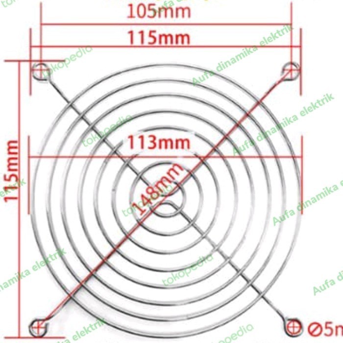 Jual AC99 Grill Fan Jaring Besi Kipas Cover Ram 12cm 4inch | Shopee ...