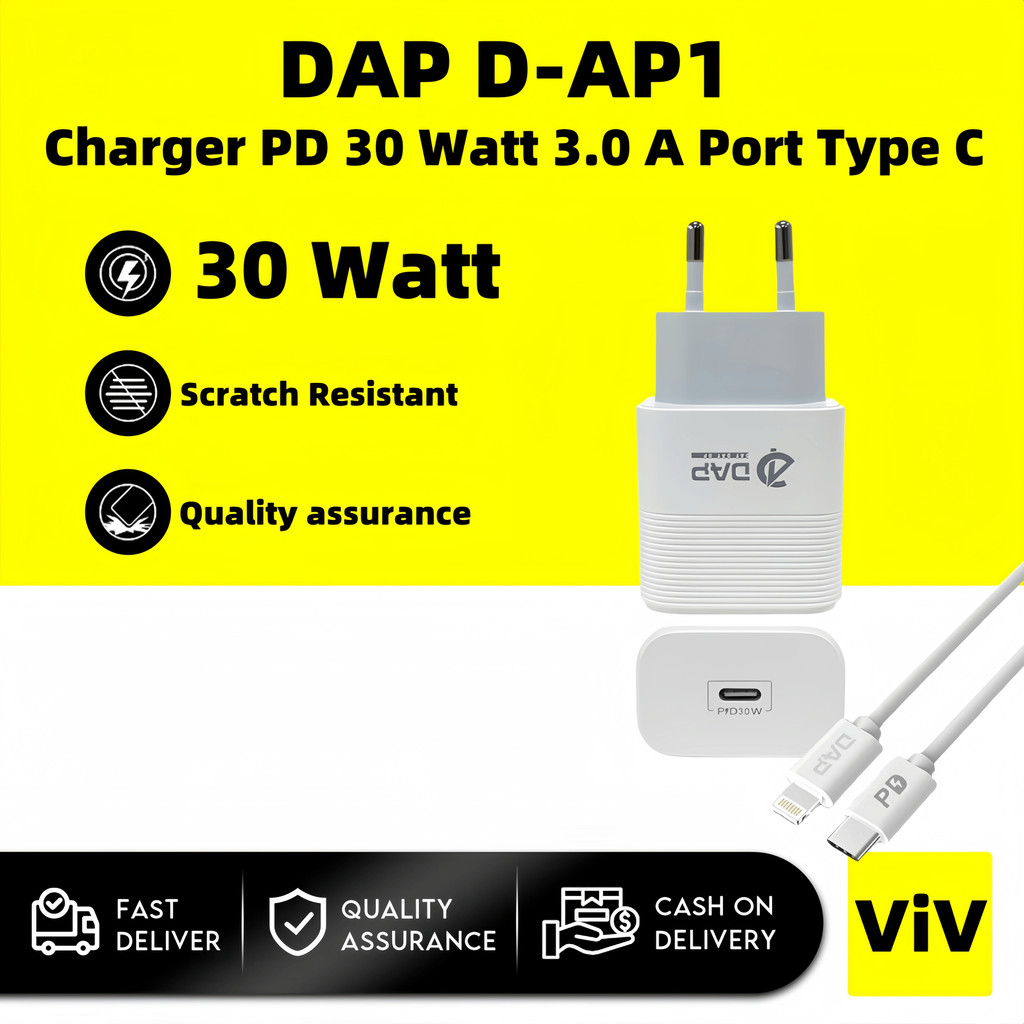 Jual DAP Charger PD 30 Watt 3.0 A Port Type C Include Cable // D-AP1 ...