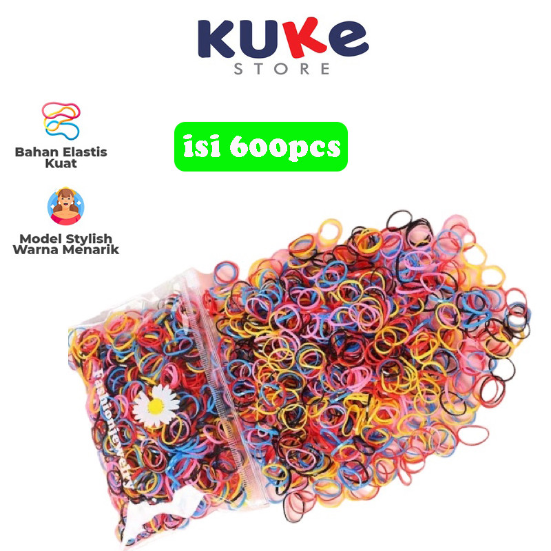 Jual KUKE Ikat Rambut Karet/Karet Jepang Elastis Warna Warni/ikat ...