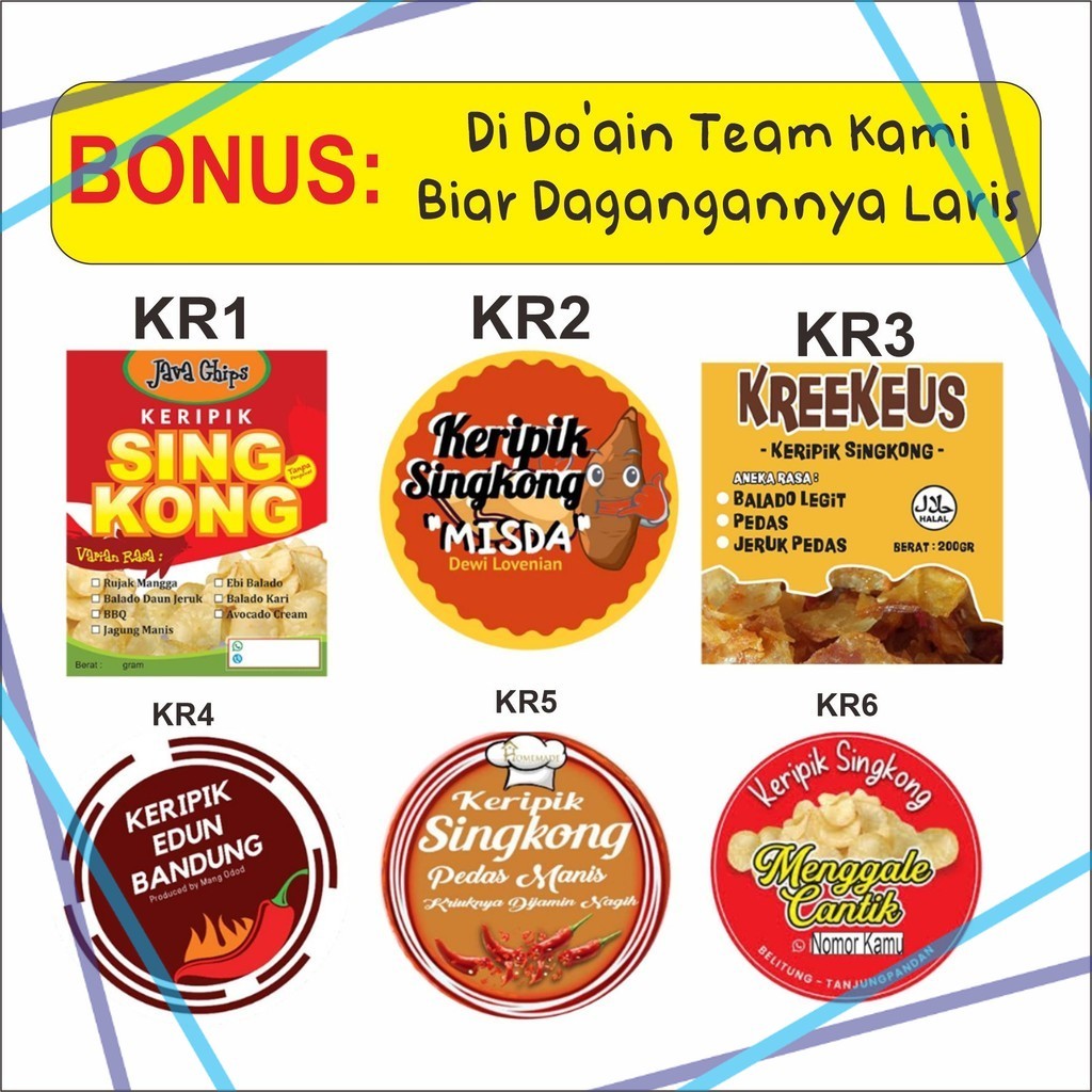 Jual Stiker Murah Sticker Label Kemasan Jualan Produk Keripik Singkong ...