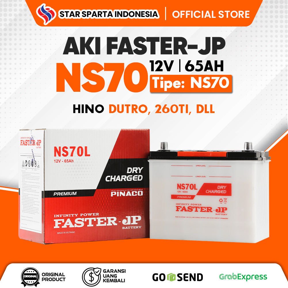 Jual Faster JP - Aki NS70 12V 65Ah untuk HINO Dutro, 260Ti | Shopee Indonesia