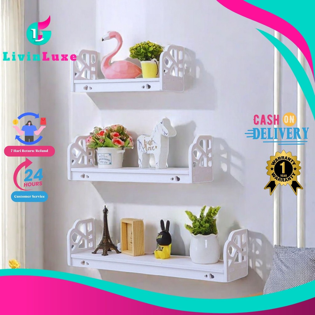 Jual LivinLuxe - Ambalan Dinding Rak Vintage Minimalis 3in1 Serbaguna ...