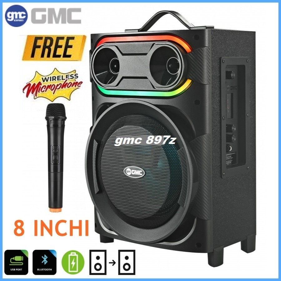 Jual Speaker Portable Bluetooth GMC 897Z 897 Z 8in 8inch 8 inch Bonus ...