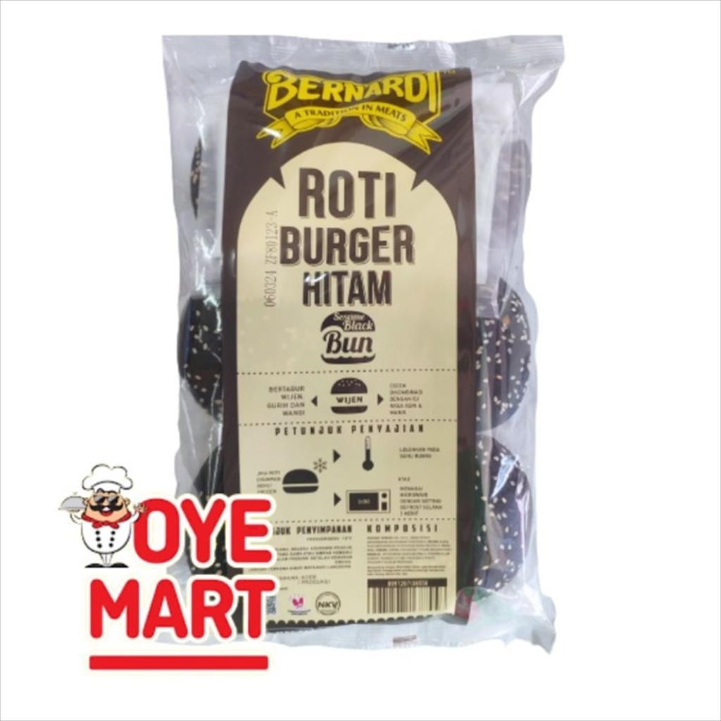 Jual BERNARDI BURGER BUN HITAM 300GR ISI 6/ROTI BURGER HITAM WIJEN ...