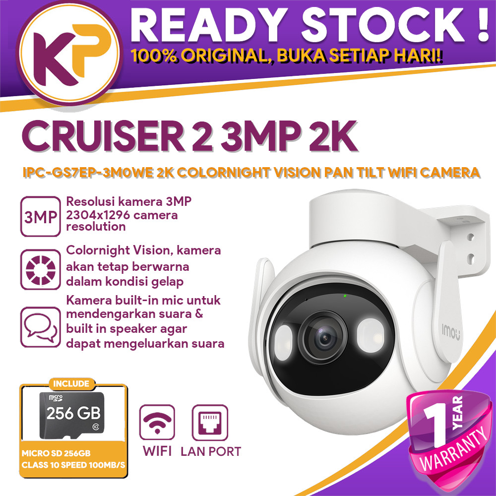 Jual IMOU CRUISER 2 3MP 2K IPC-GS7EP-3M0WE 2K COLORNIGHT VISION PAN ...