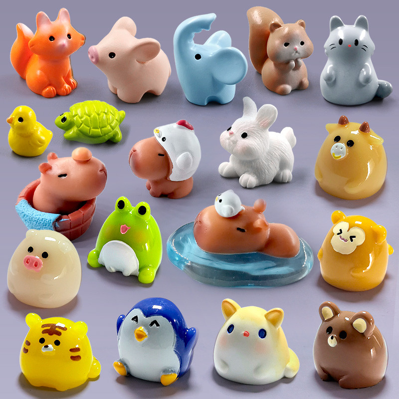 Jual 10Pc Capybara Fox Rabbit Sheep Duck Pig Cat Horse Frog Turtle ...