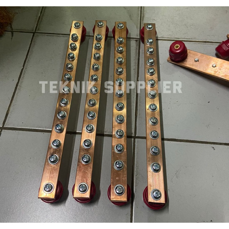 Jual busbar tembaga 4mm x 30mm x 300mm cutom komplit / busbar custom ...