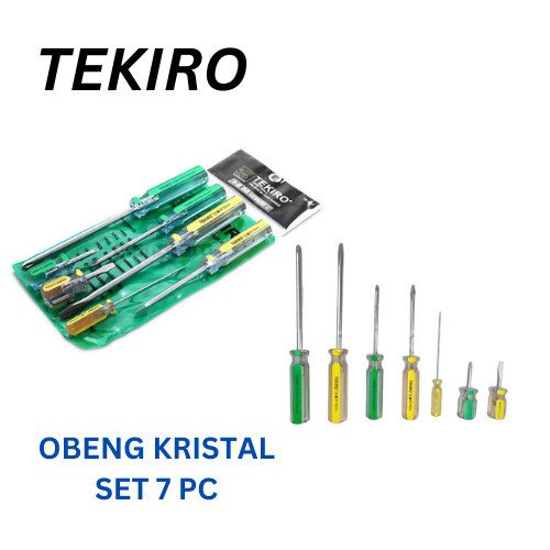 Jual TEKIRO OBENG KRISTAL SET 7 PCS / IN LINE COLOR SCREWDRIVER SET 7 ...