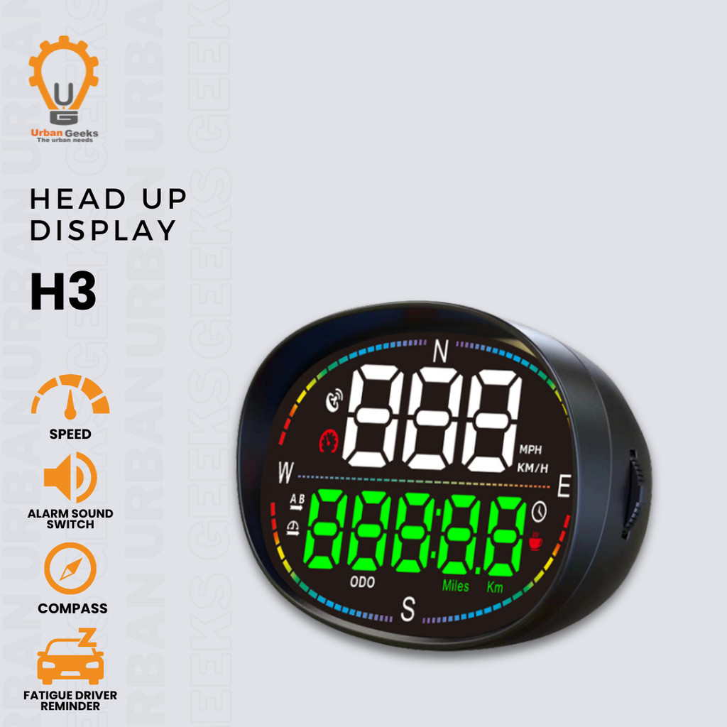 Jual HUD H3 Non OBD2 Speedometer Head Up Display Multiple interfaces Speed Alarm Gadgets ...