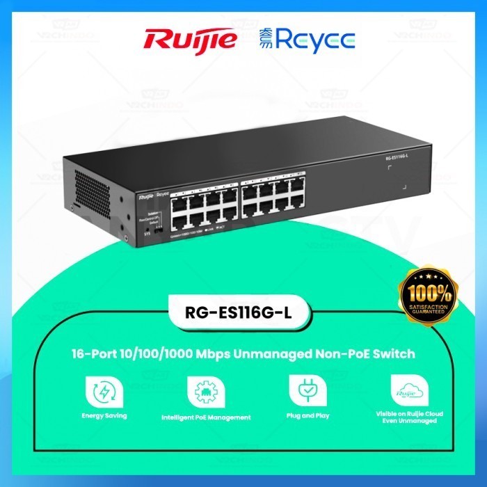 Jual Ruijie RG-ES116G-L 16-Port 10/100/1000 Mbps - Switch Unmanaged Non ...