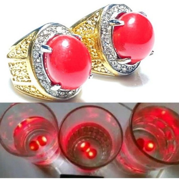 Jual Cincin Batu Merah Delima Menyala Dalam Air Merah Biru Hijau ...