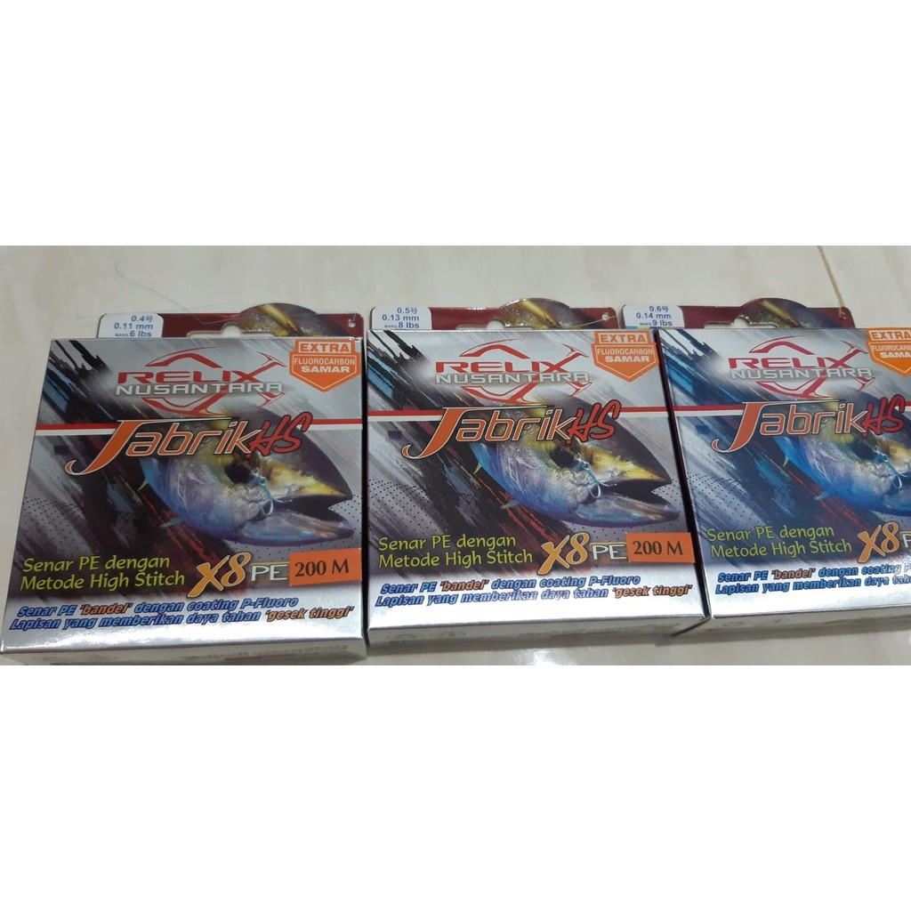 Jual Senar Pe Tali Benang pancing Relix Nusantara Jabrik HS 200m Multi ...