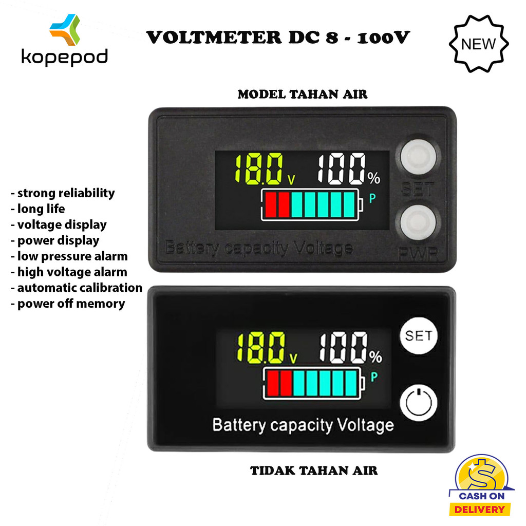 Jual Supnova Battery Capacity Voltage & Indicator Digital Voltmeter Aki DC | Shopee Indonesia