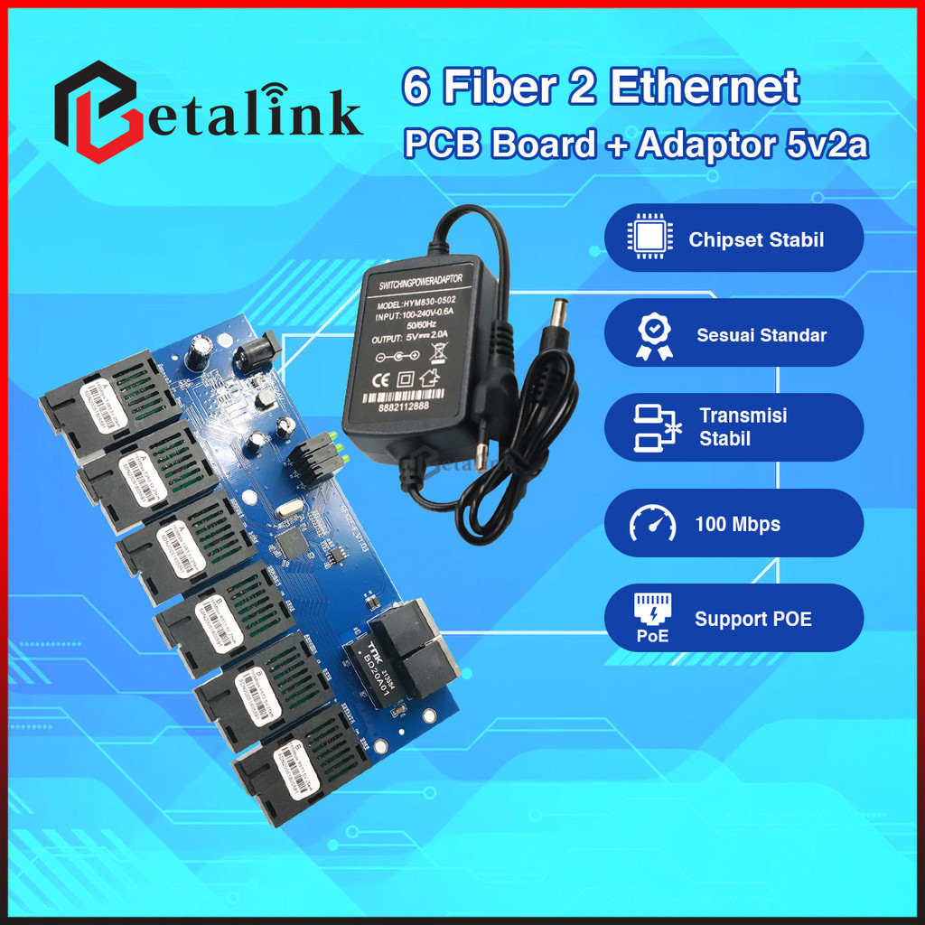 Jual 20KM 6F2E Fiber Optical PCB Board Single Mode 6 SC fiber Port dan ...