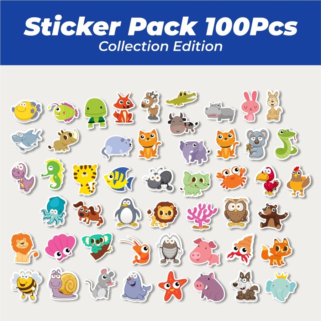 Jual Hot Stiker Animal [Hewan Hewan] Lucu Anti Air Stikers Berperekat ...