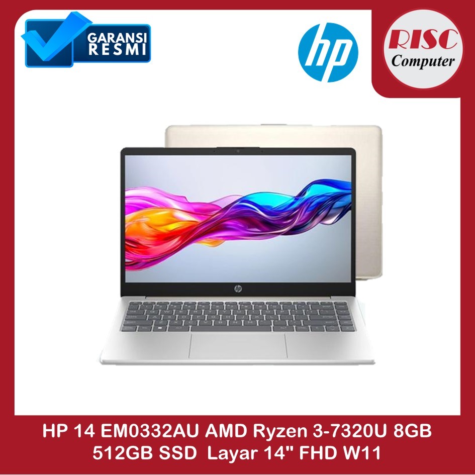 Jual HP 14 EM0332AU AMD Ryzen 3-7320U 8GB 512GB SSD Layar 14" FHD W11 ...