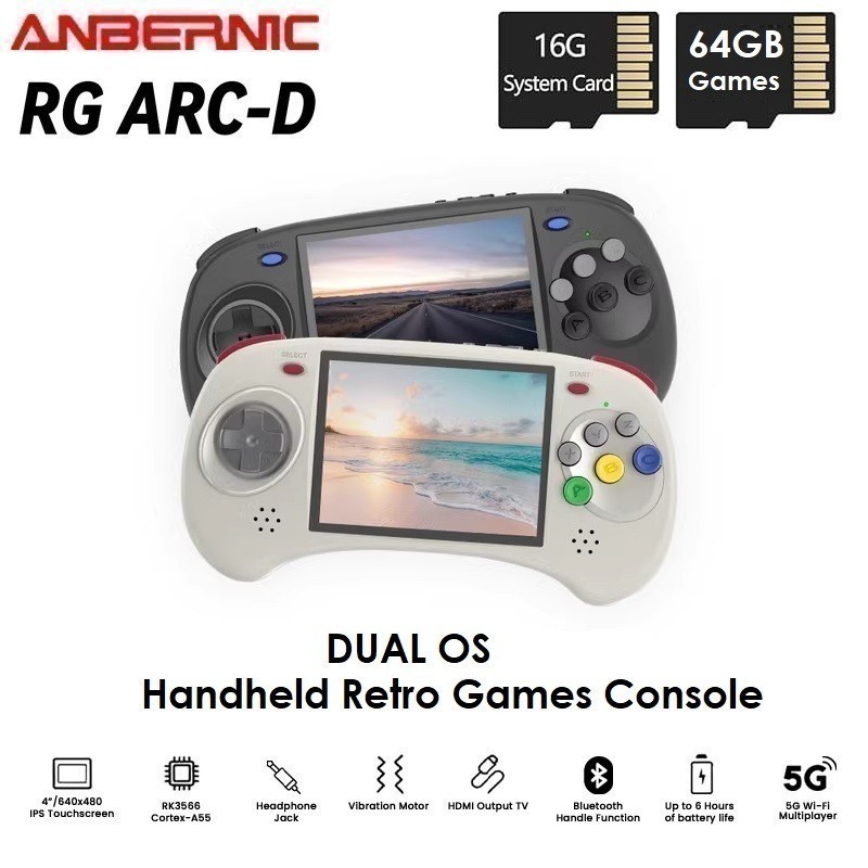 Jual ANBERNIC RG ARC-D 64GB - Dual Mode Emulator Retro Game Console | Shopee Indonesia