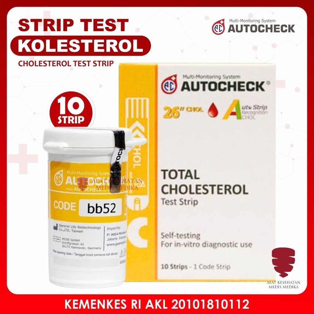 Jual Autocheck Cholesterol Cek Test Strip Kolesterol Refill Isi 10 ...