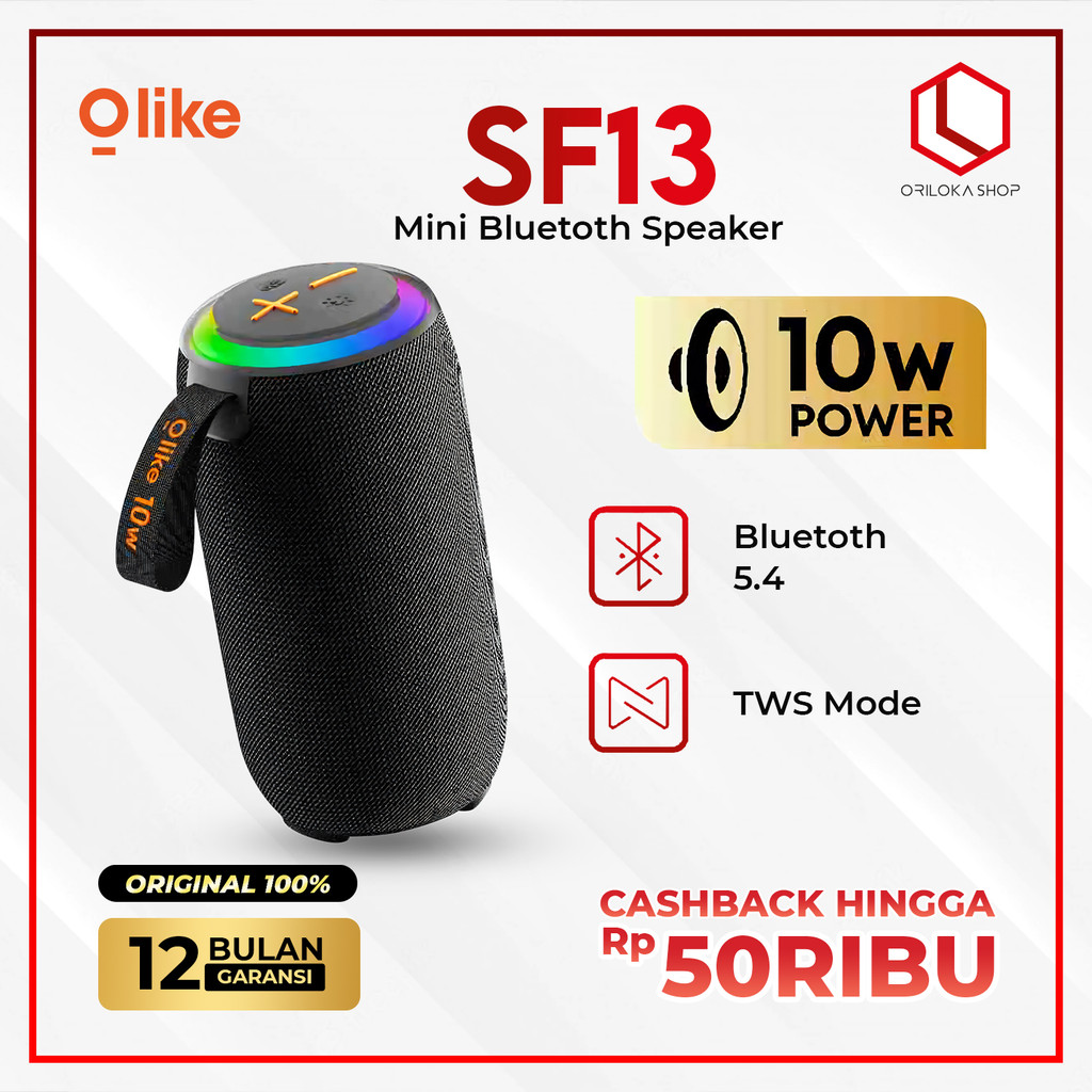 Jual Olike SF13 Wireless Bluetooth Speaker Portable BT 5.3 RGB Light ...