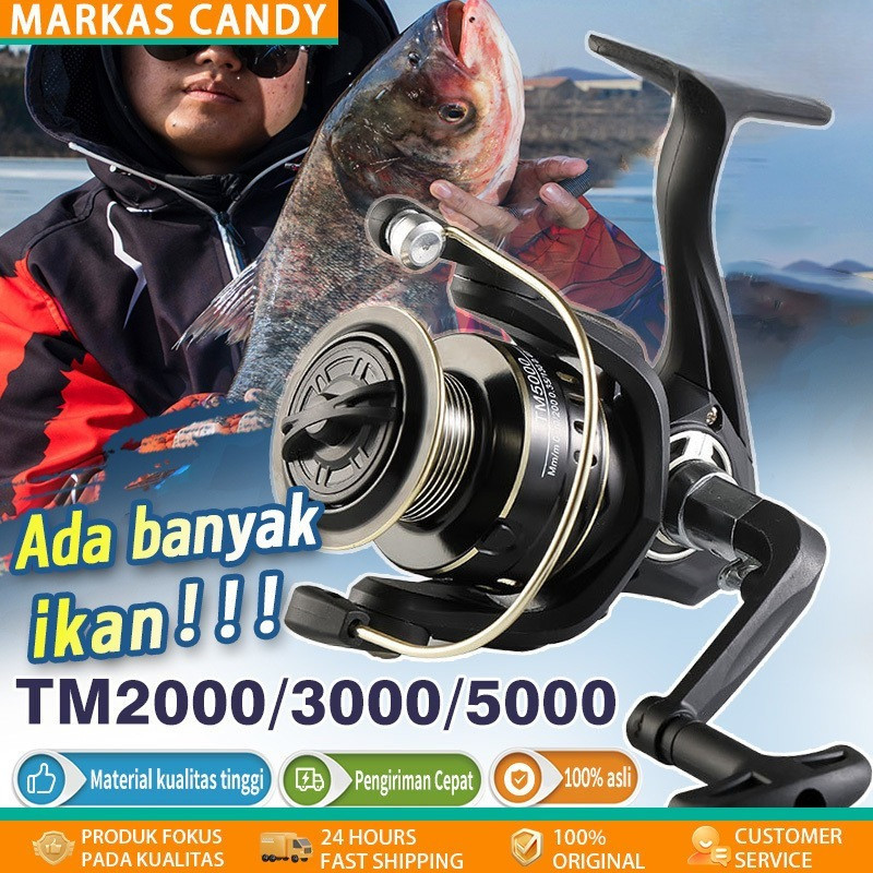 Jual reel pancing alat pancing asli besi fishing reel 30kg drag 5.2:1 Kincir Logam Berkekuatan ...