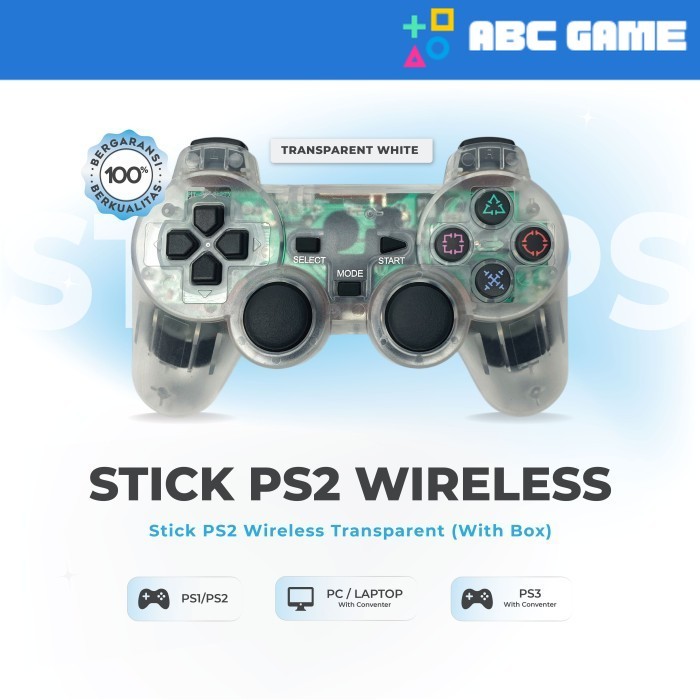 Jual Stik Stick Controller PS2 Wireless Ori Original Pabrik Transparent ...