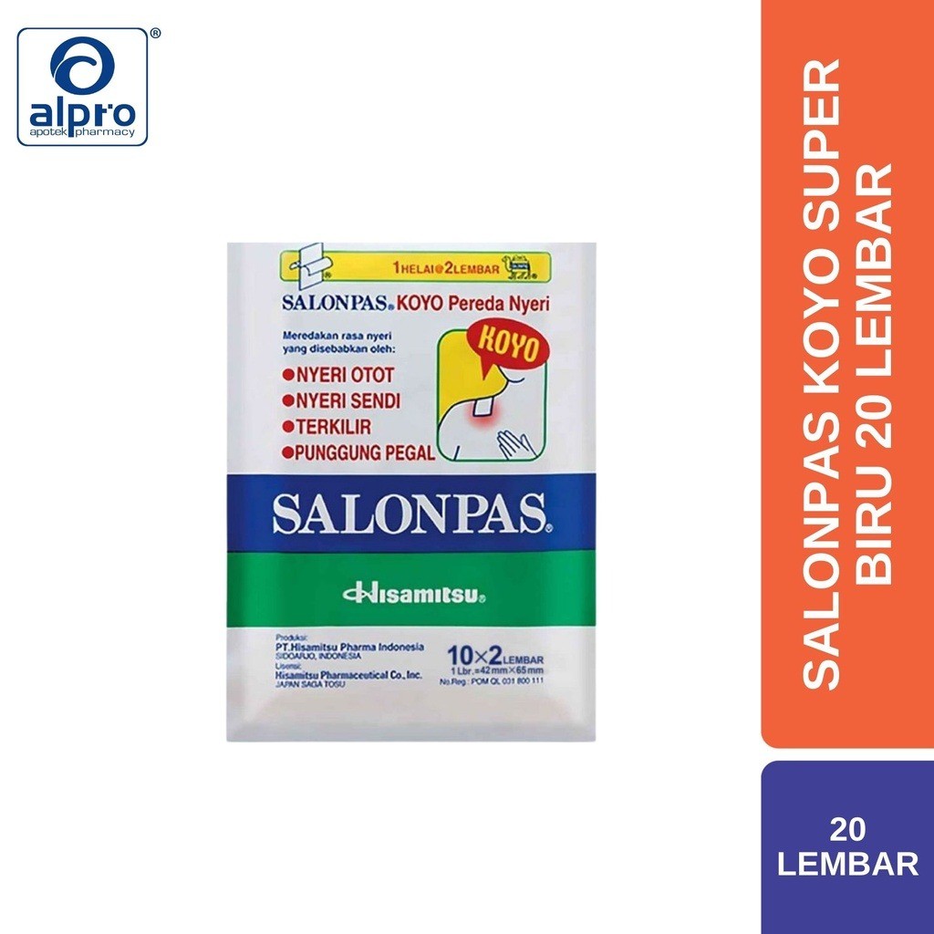 Jual SALONPAS KOYO SUPER BIRU 20 LEMBAR | Shopee Indonesia