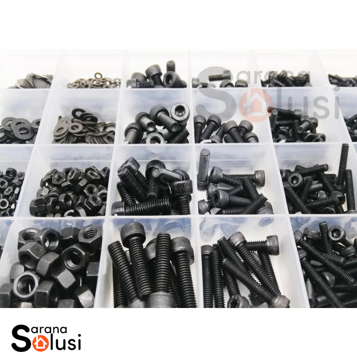 Jual Baut Set Screw Bolt Nuts Hexagon Hex Socket M2 M3 400 PCS | Shopee ...