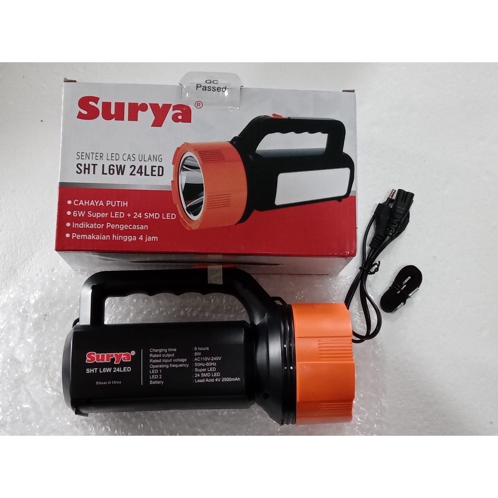 Jual SENTER LED SURYA EMERGENCY SHT L6W 24LED RECHARGEABLE | Shopee Indonesia