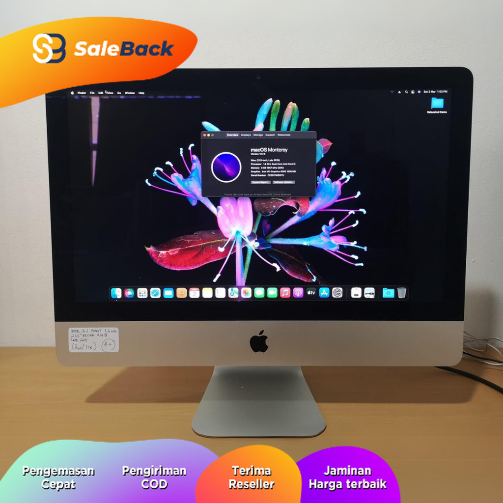 Jual Apple iMac Late 2015 21.5 Inch Core i5 RAM 8GB/1TB Retina A1418 ...