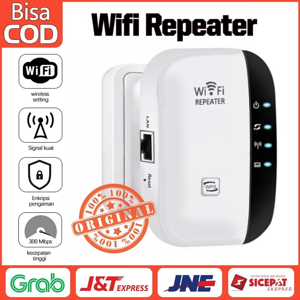 Jual PENGUAT Sinyal WIFI Repeater 300Mbps Wireless WiFi Signal Range Extender Repeter 802.11N/B ...