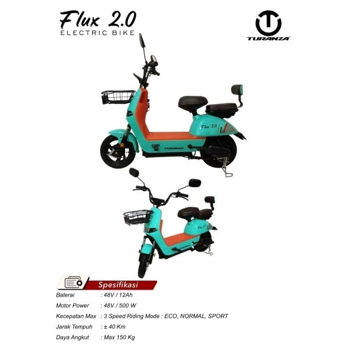 Jual Sepeda Listrik TURANZA FLUX 2.0 New 500 Watt Garansi Resmi ...
