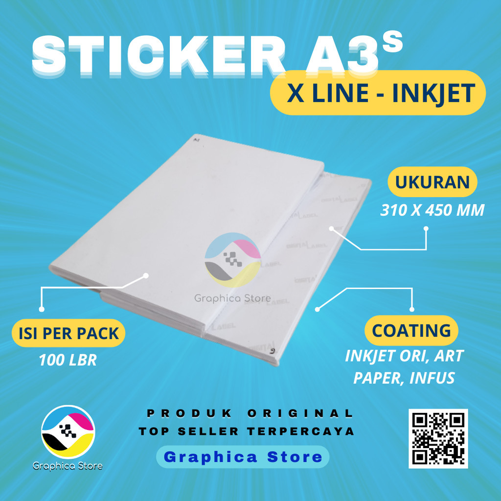 Jual Sticker Vinyl INKJET A3 s - Sticker Inkjet A3 Aman untuk Tinta Ori ...