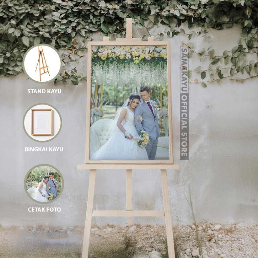 Jual Paket Cetak Foto Prewedding Bingkai Stand Ukuran 12r 30x40cm