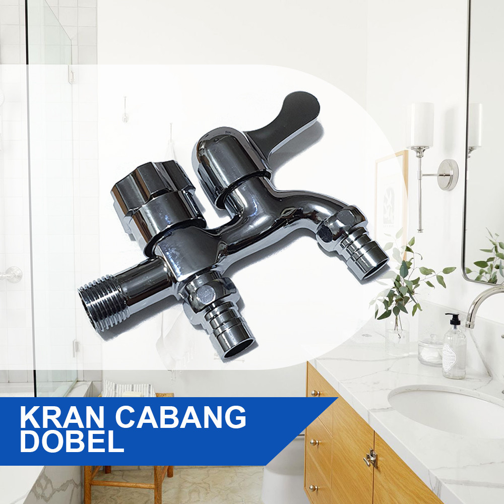 Jual Kran Engkol Cabang Double 2 Lubang Stainless Keran Shower Kamar Mandi | Shopee Indonesia