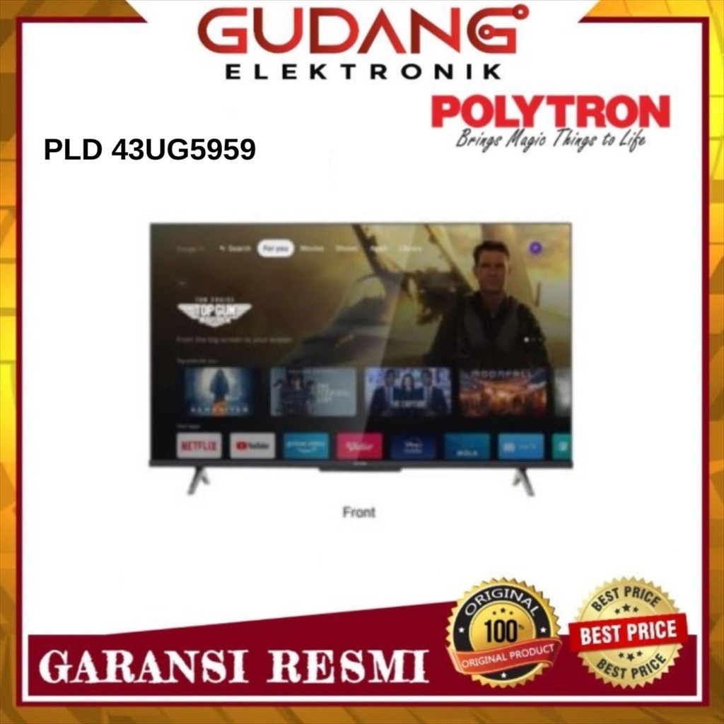 Jual LED 43" POLYTRON PLD-43UG5959 SMART GOOGLE TV POLYTRON PLD 43 UG ...