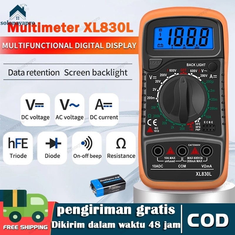 Jual Multimeter XL830L Digital AC/DC Voltage Tester / LCD Digital ...